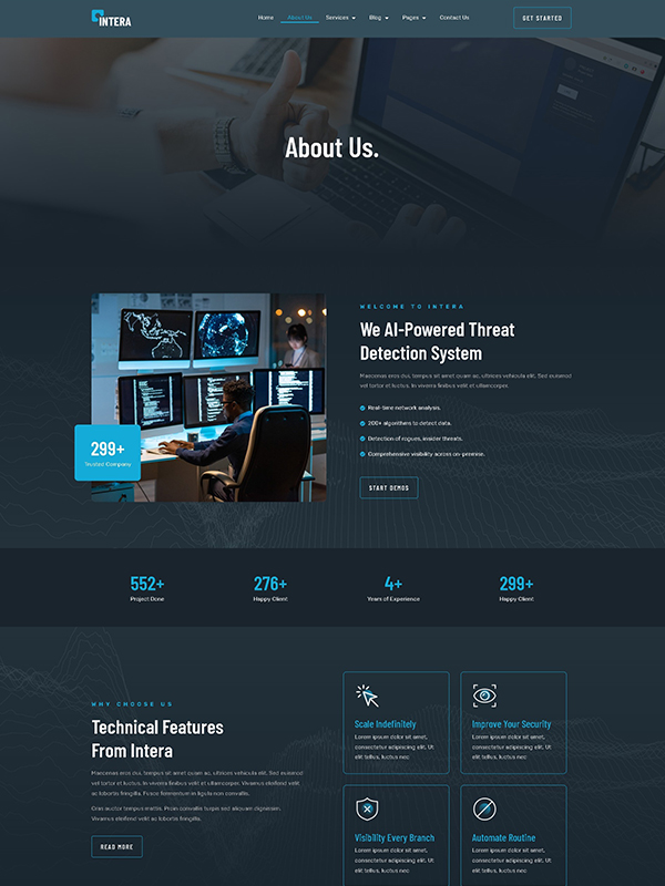 Intera - Cybersecurity Elementor Pro Full Site Template Kit by Rometheme